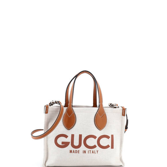 Gucci | Bags | Gucci Small Logo Shopper Tote Printed Canvas | Poshmark